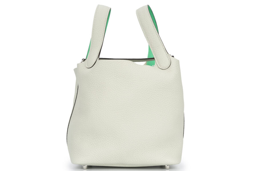 Hermès Picotin 18 Clemence Gris Neve Verso Menthe PHW – Love Luxury Dubai