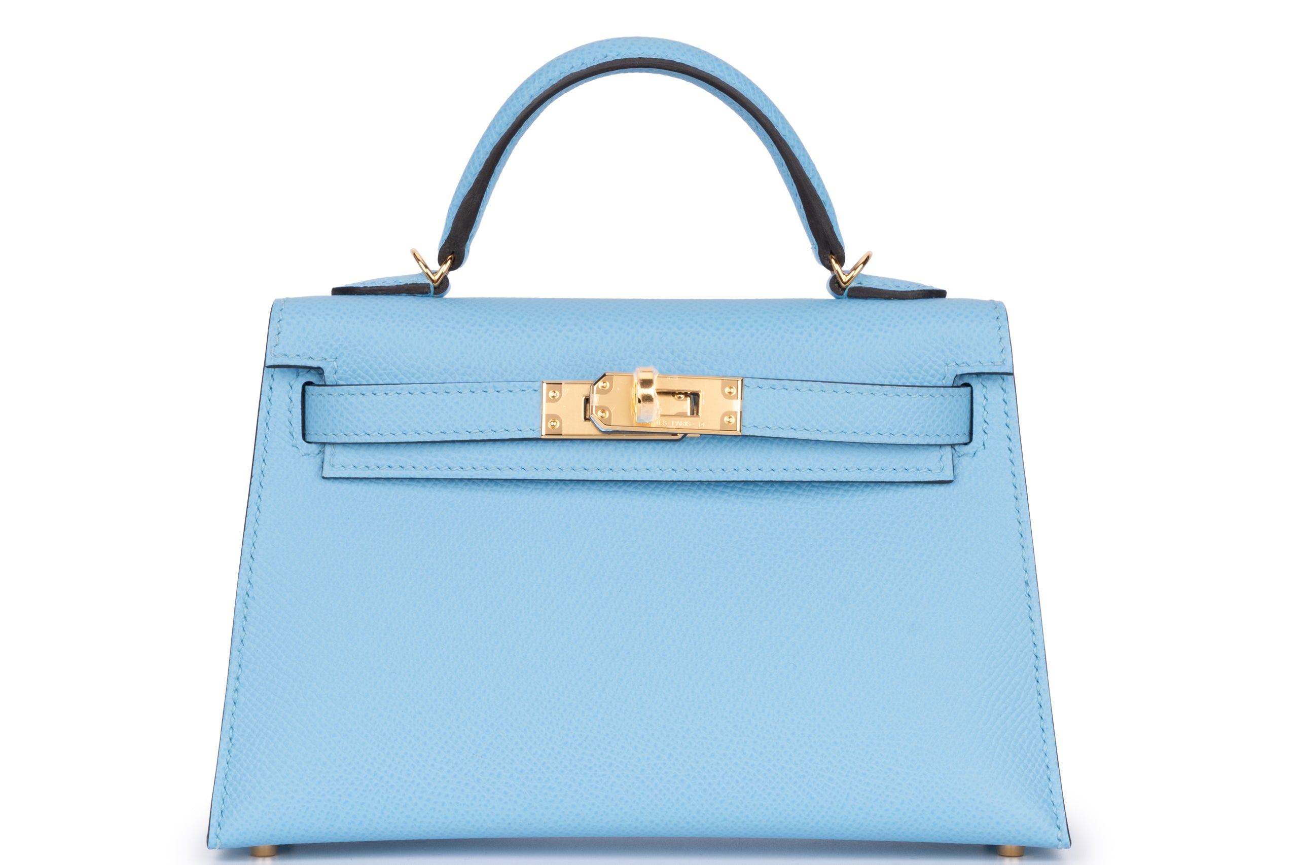 Hermès Mini Kelly Blue Celeste GHW – Love Luxury Dubai