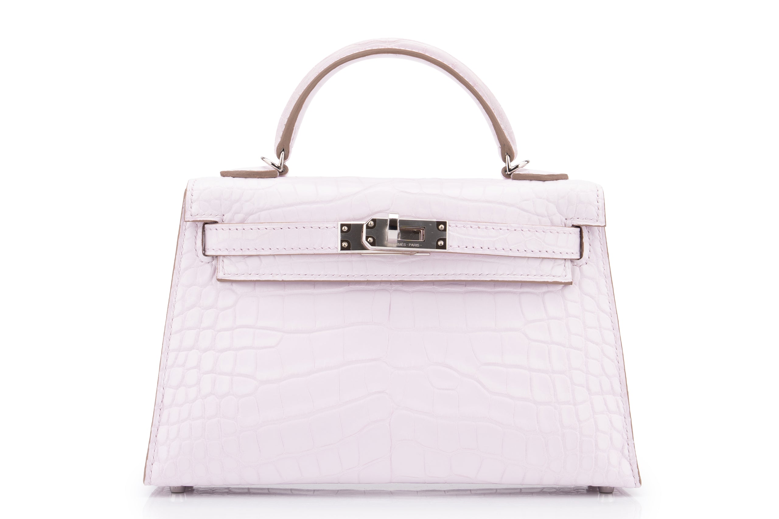 Hermès Mini Kelly Alligator Mississippiensis Boreal Satin Mauve Pale P ...